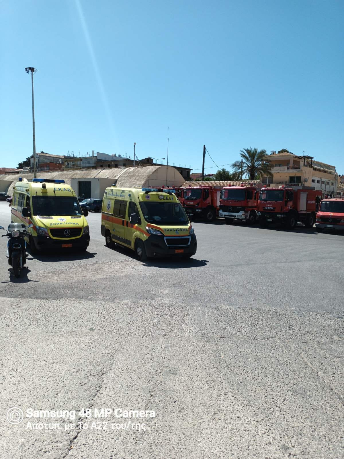 Corfu Port Authority training exercise for fire on ship
