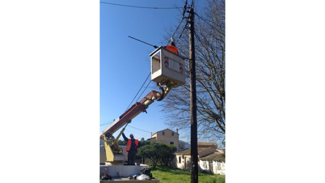 Old street lighting being replaced by LED lamps