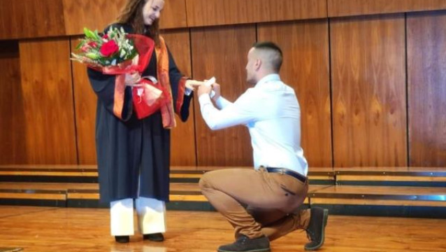 Marriage proposal at Ionian University graduation ceremony!